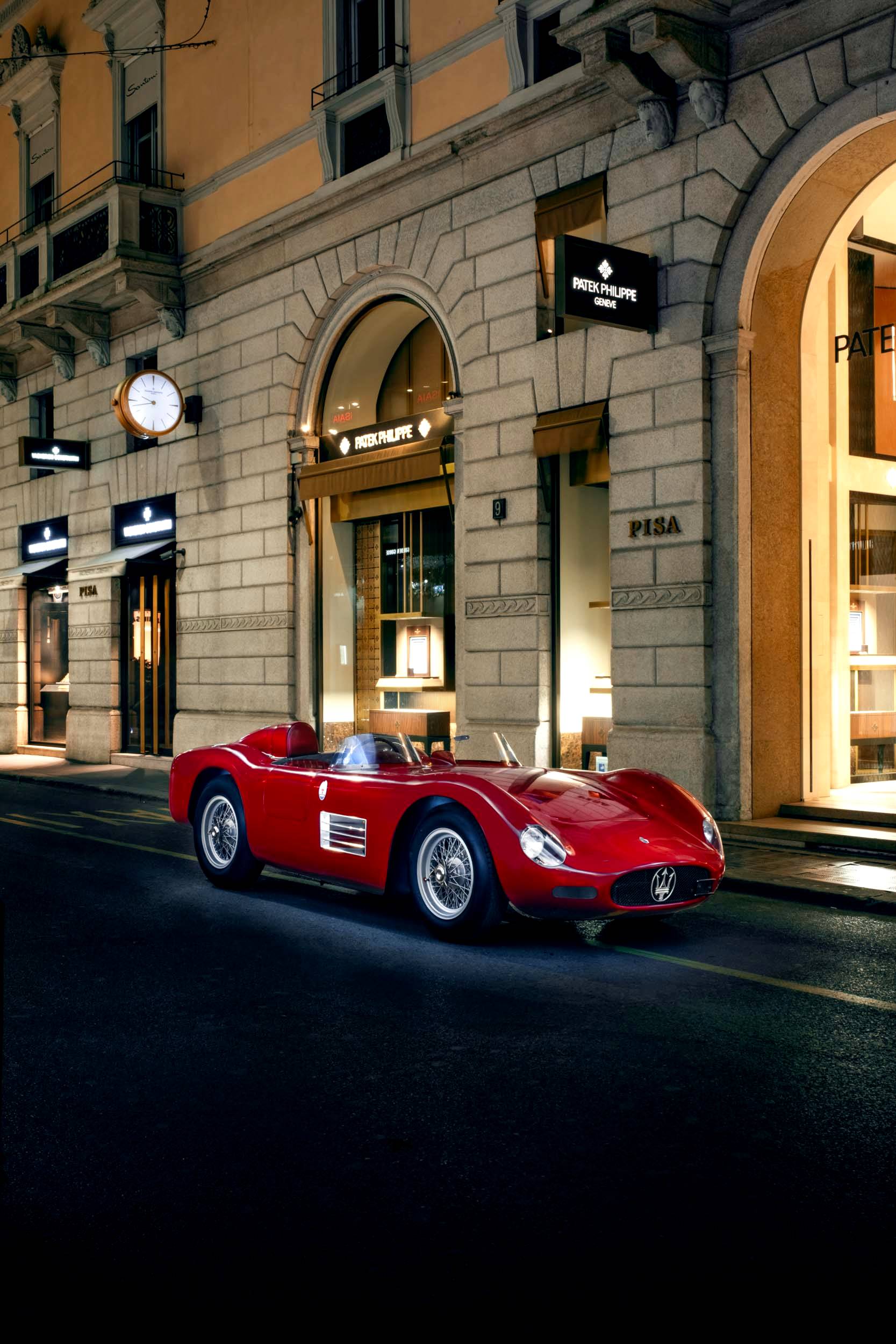 Maserati 200S on show at LARUSMIANI Automotive Gallery during Milan ...